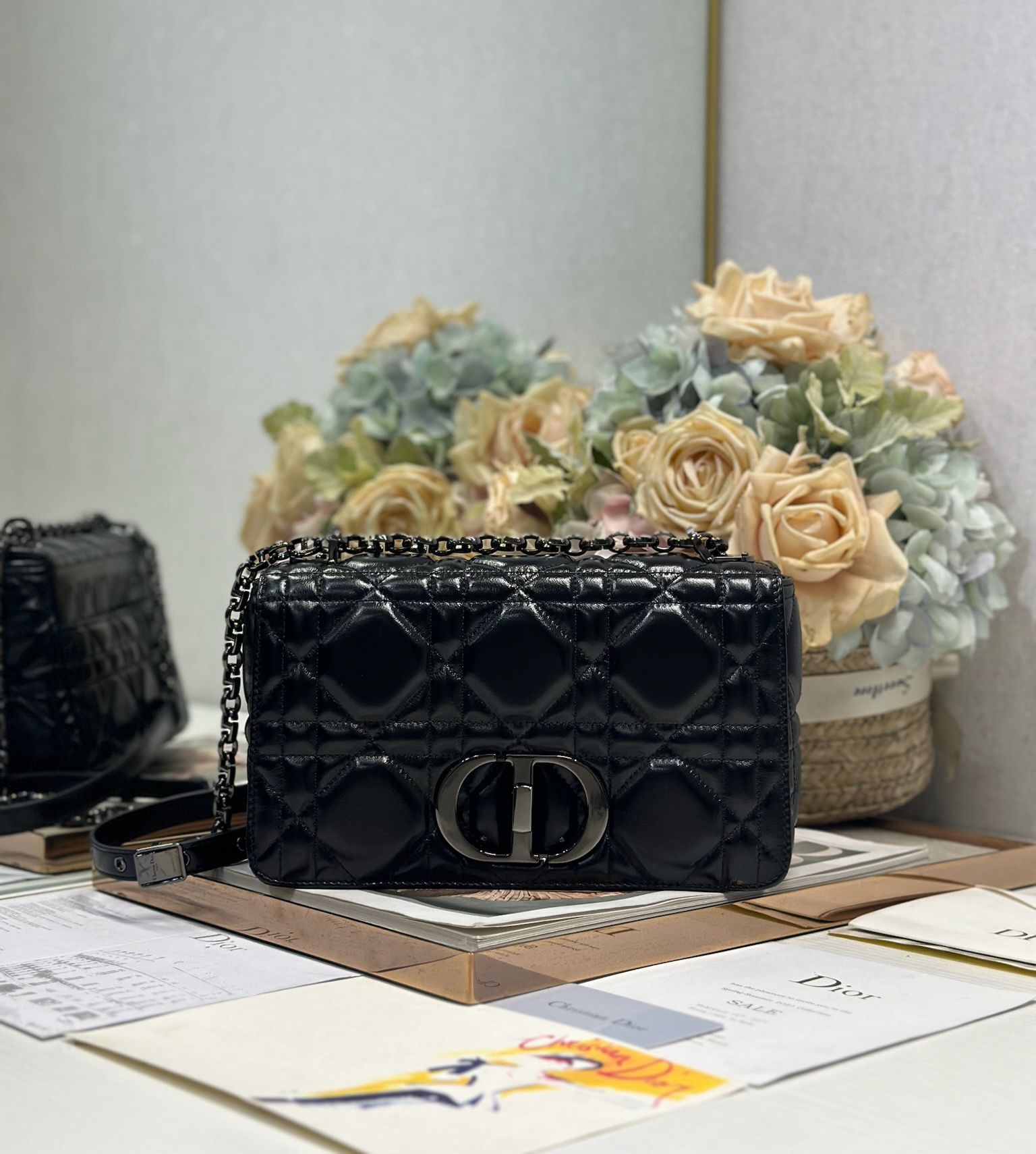 YupooPA Dior Caro Bag Black Waxed Leather Silver Metal Buckle - Product ...